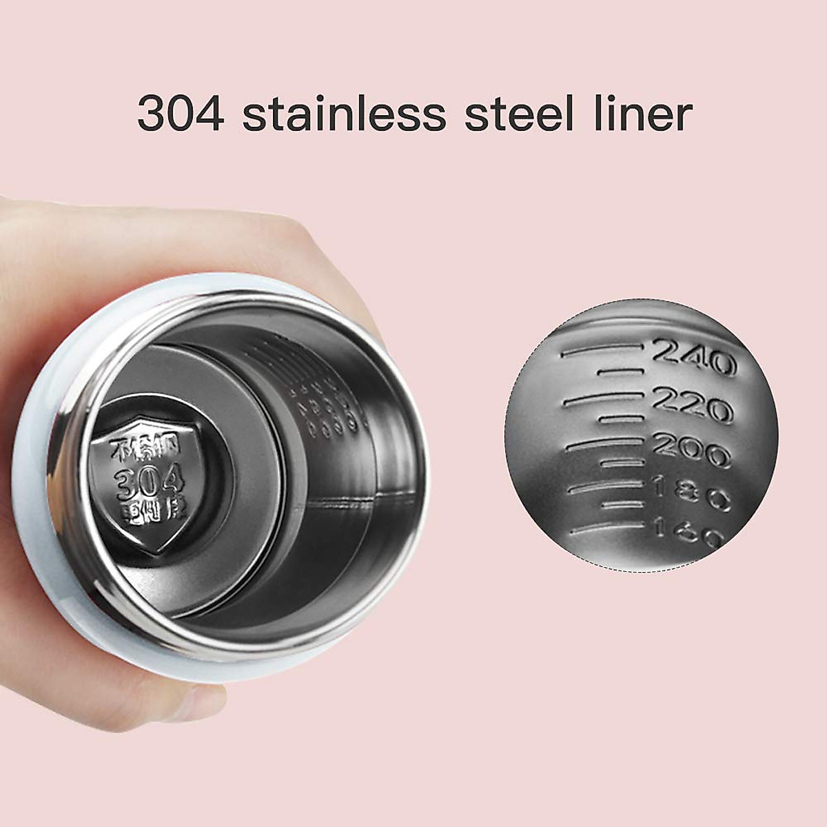 POTATO Baby Thermos Cup Water Bottle for Kids Stainless Steel Sippy Cup with 3 Kinds of Lids,Keeps Cold for 8 Hours 8 oz, Blue