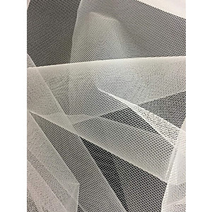 Keily & Megan Inc, 58" Wide Petticoat Hard Net Fabric Stiff Tulle Mesh Can-Can Net Wrap-Around Mesh Fabric by The Yard (White, 1 Yard)