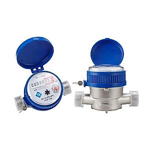 Flow Meter Smart Water Meter Mechanical Rotary Pointer Counter Water Meter Flow Measuring Tools with Copper Fittings Gadget High Stability and Convenient Operation