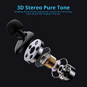 Wired Earbuds Headphones in-Ear Earphones with Microphone Remote. 3.5mm Plug in Audio Jack, Noise Isolating Ear Buds, Memory Foam for iPhone, Samsung, Women, Small Ears
