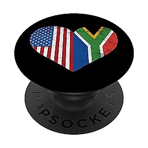 South African American Flag Heart South Africa USA PopSockets Standard PopGrip