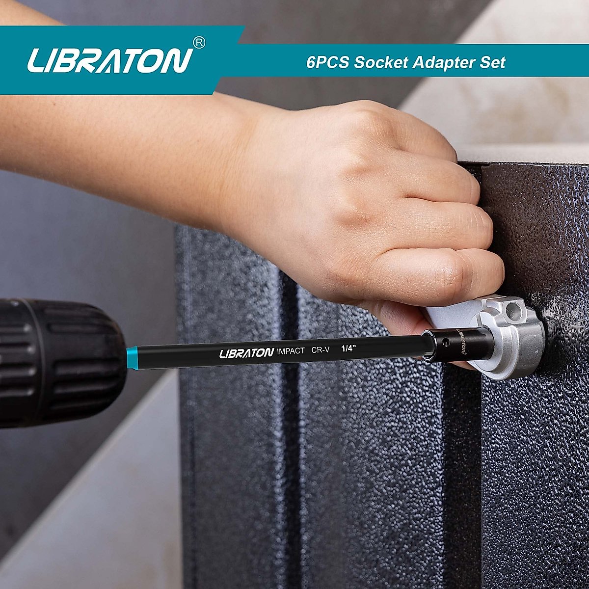 Libraton Impact Grade Socket Adapter Set, 3" & 6", Drill Socket Adapter, Impact Socket Adapter, Socket Driver Adapter, Drill Socket Adapter Extension, with Storage Bag