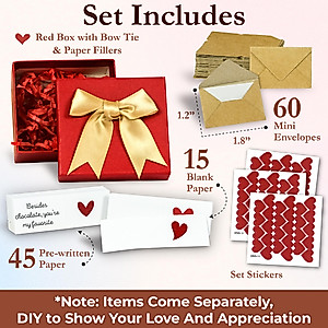 STOFINITY 60 Mini Love Notes For Him Her - Cute Couple Gifts For Boyfriend Birthday Gift Ideas, Christmas Gifts For Girlfriend Long Distance, Lunch Notes For Husband, Romantic Valentines Day Gifts