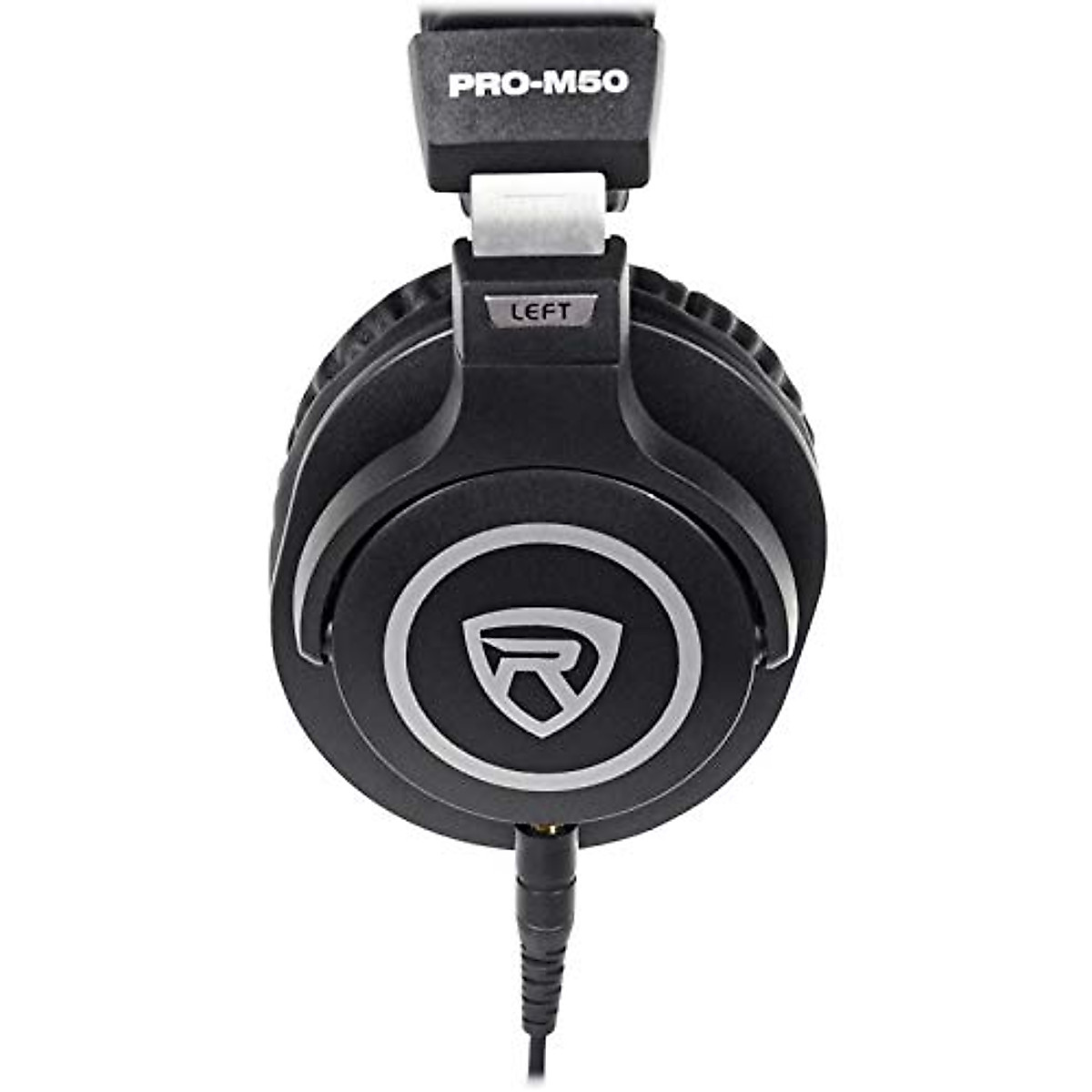 Rockville PRO-M50 Studio Headphones w/ Detachable Coil Cable, Case+Extra Ear Pad, Silver, mediam