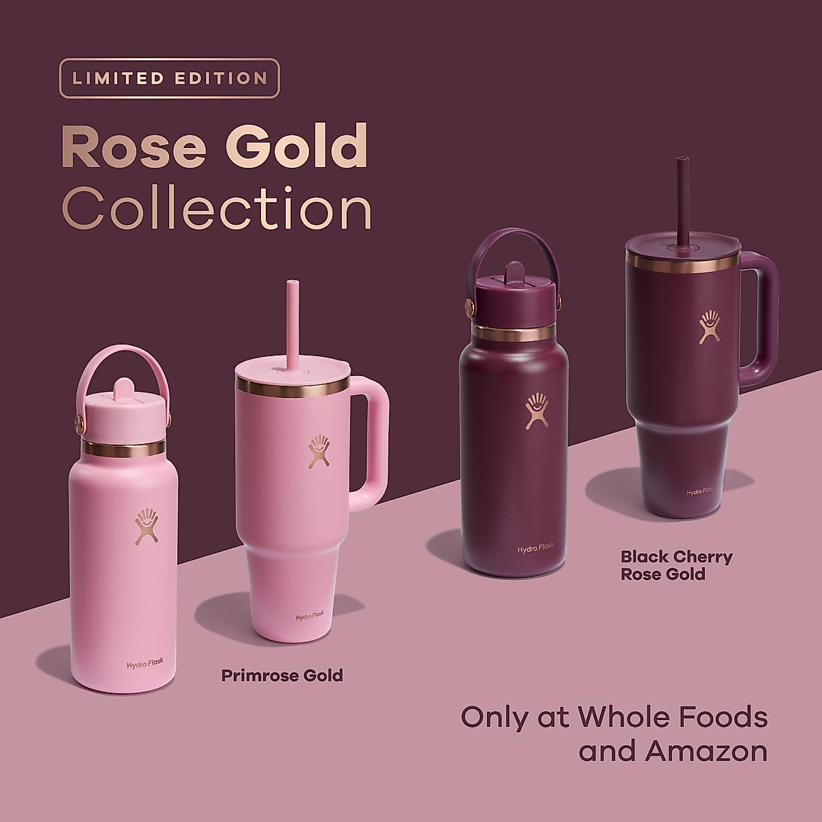 Hydro Flask 40 Oz Travel Tumbler Black Cherry Rose Gold