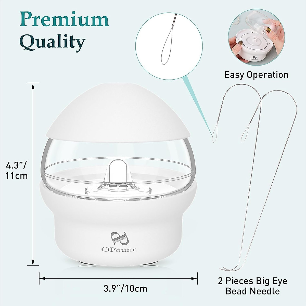 PP OPOUNT Electric Seed Bead Spinner with 1500 PCS Mixed Color Beads Set for Jewelry Making, DIY Bracelets and Necklaces (Patent)