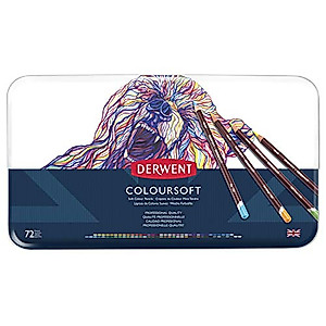 Derwent Colored Pencils, ColourSoft Pencils, Drawing, Art, Metal Tin, 72 Count (0701029)