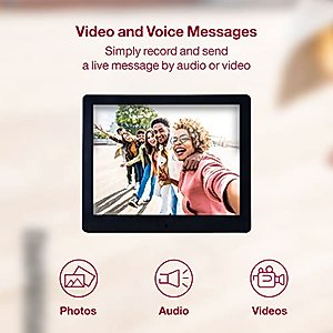 Pix-Star 15 inch WiFi Digital Picture Frame, Share Videos and Photos Instantly by Email or App, Motion Sensor, IPS Display, Effortless One Minute Setup, Highly Giftable
