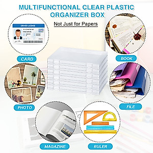 Qunclay 12 Pieces 12.6 x 9.4'' A4 File Project Storage Case Plastic Portable Project Case Scrapbook Paper Organizer Storage for Magazine Document Craft Hobby Quilting Art Office School Supplies, Clear