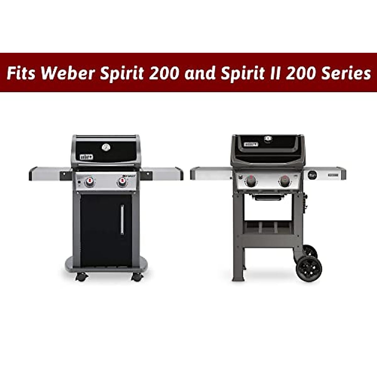 QuliMetal SUS304 Grill Burner and SUS304 Flavorizer Bars for Weber Spirit 200 & Spirit II 200 Series Grills, Spirit E210/ S210/ E220/ S220 with Front Control Knobs(2013-Newer), Replaces for 69785 7635