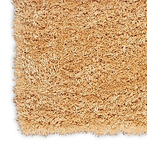 Nourison Lush Shag Modern & Contemporary Gold 7'10" x 9'10" Area -Rug, Easy -Cleaning, Non Shedding, Bed Room, Living Room, Dining Room, Kitchen (8x10)" }
