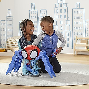 Spidey and His Amazing Friends Marvel Web-Quarters Playset with Lights and Sounds, Includes Spidey Action Figure and Toy Car, for Kids Ages 3 and Up,F1461