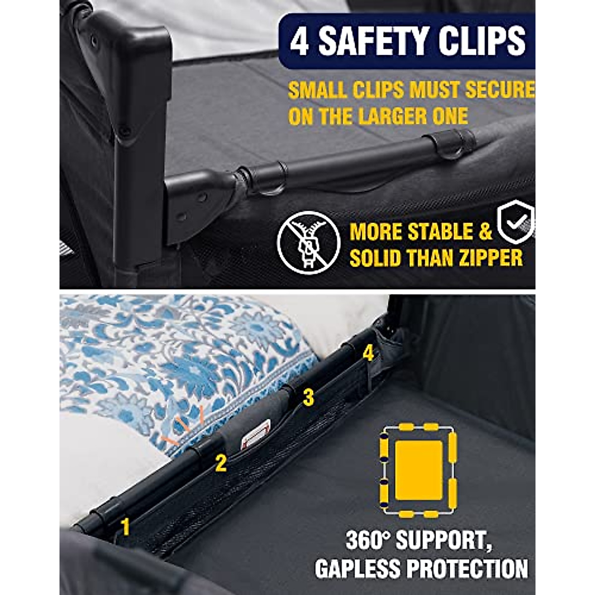 Beka Baby 4 in 1 Bassinet Bedside Sleeper, Baby Bedside Crib 4 Functions, Bedside Bassinet Crib Sleeper, Playard, Changing Table, Baby Bassinet for Newborn Baby