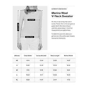 Cashmeren Women’s Essential Knit V-Neck Sweater 100% Merino Wool Long Sleeve Classic Pullover (Navy, Large)