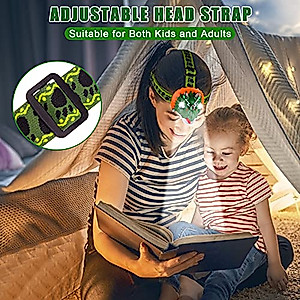 Triceratops LED Headlamp - Dinosaur Headlamp for Kids Camping Essentials | Dinosaur Toy Head Lamp Flashlight for Boys Girls or Adults | Ideal Gift for Birthday, Halloween, Christmas, New Year