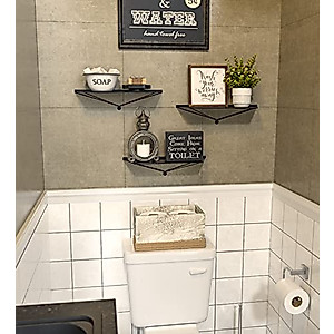 J JACKCUBE DESIGN Bathroom Wall Shelf Floating Shelves Black Metal Storage Display Rack Decor for Bedroom, Kitchen(Set of 3) - MK486AAA