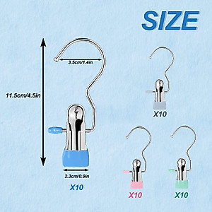 40 Pack Legging Organizer for Closet, Pants Hangers Space Saving, 360°Rotating Hangers for Yoga T-Shirts, Tights Gym Clothes, Portable Stainless Steel Single Clips with Rubber Coated for Travel