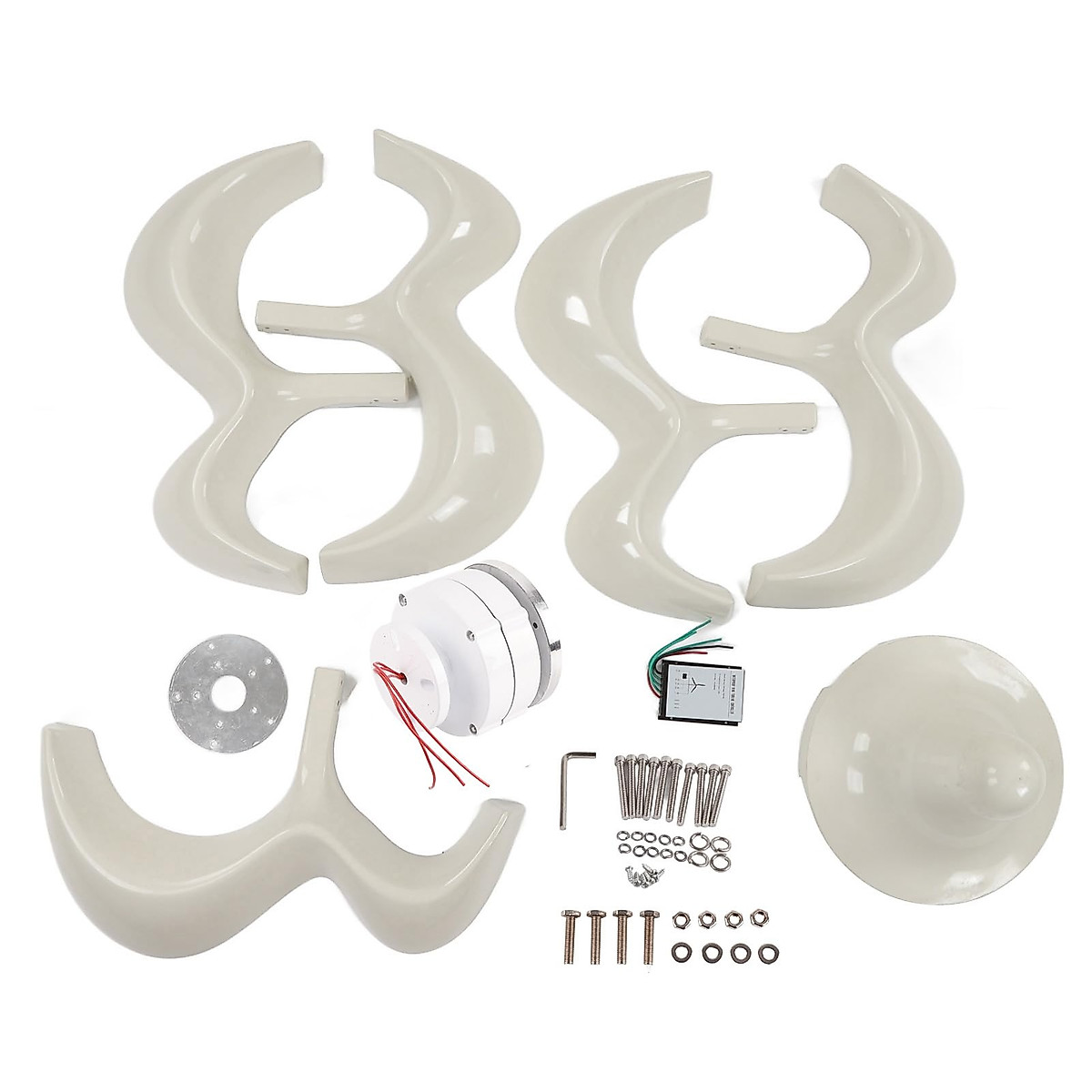 Wind Turbine Generator Kit, 12V 24V Wind Resistance Wind Power Generator 5 Blades Gourd Shaped for Home (400W)