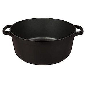 MasterPan 7 Quart Non-Stick Cast Aluminum Dutch Oven Casserole Stockpot 11", Black