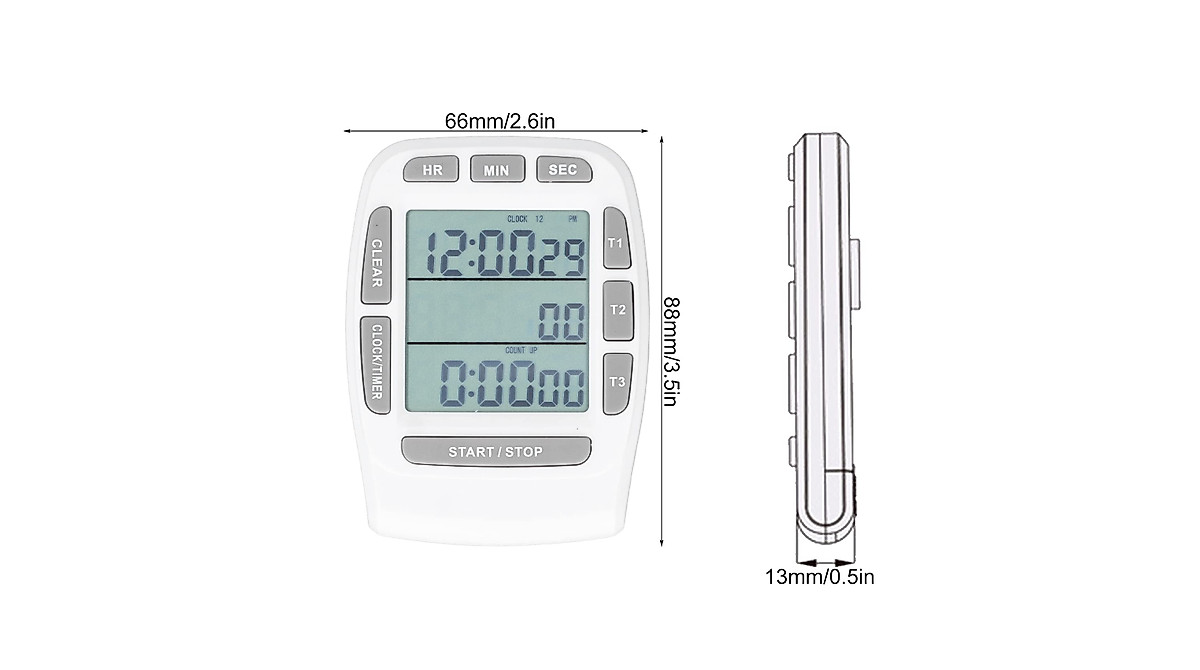 Multifunction Triple Timer - Perfect for Home & Kitchen