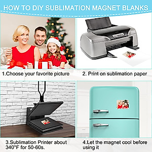 30 Pcs Sublimation Magnets Blanks Car 3.5 x 2.5 Inch Sublimation Blank Magnets Bulks DIY Decorative Magnets for Home Kitchen Fridge Refrigerator Microwave Oven Wall Door Decoration Office Calendar