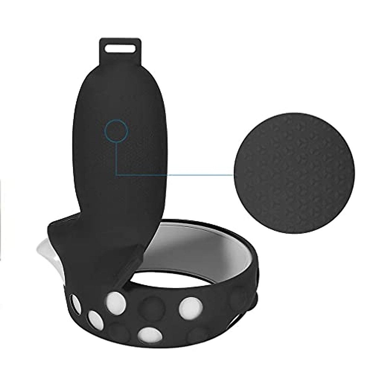 Touch Controller Grip Cover for Oculus Quest 2 Silicone Protective Accessories with Adjustable Anti-Throw Backhand Starp (Black)