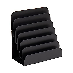 Mind Reader Vertical Desk File Organizer, 6 Slots, Black