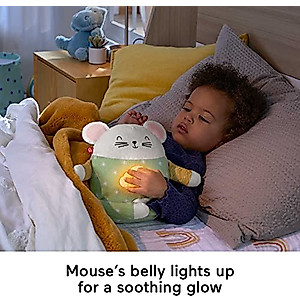 Fisher-Price Toddler Toy Meditation Mouse Plush Sound Machine With Music And Light For Preschool Kids Ages 2 To 5 Years Old