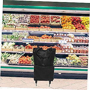 Garneck 2pcs Trolley Tug Bag Portable Wagon Collapsible Hand Truck Stair Climbing Hand Trucks Stair Climbing Grocery Cart Foldable Shopping Cart Trolley Shopping Bag Trolley Laundry Bag