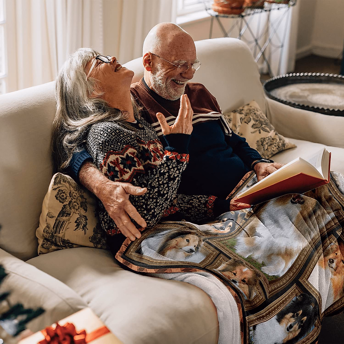 Sheltie Shetland Sheepdog Blanket, Fleece Throw Blanket for Couch Bed, Soft Cozy Warm Flannel Blankets and Throws for Sofa Living Room, Gifts for Dog Lovers, 50" x 60"