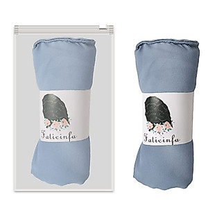 Muslim Women Instant Chiffon Hijab with Tie Back Under cap Fashion Solid Color Soft Chiffon Scarf With Hijab Inner Cap (Forever Blue)