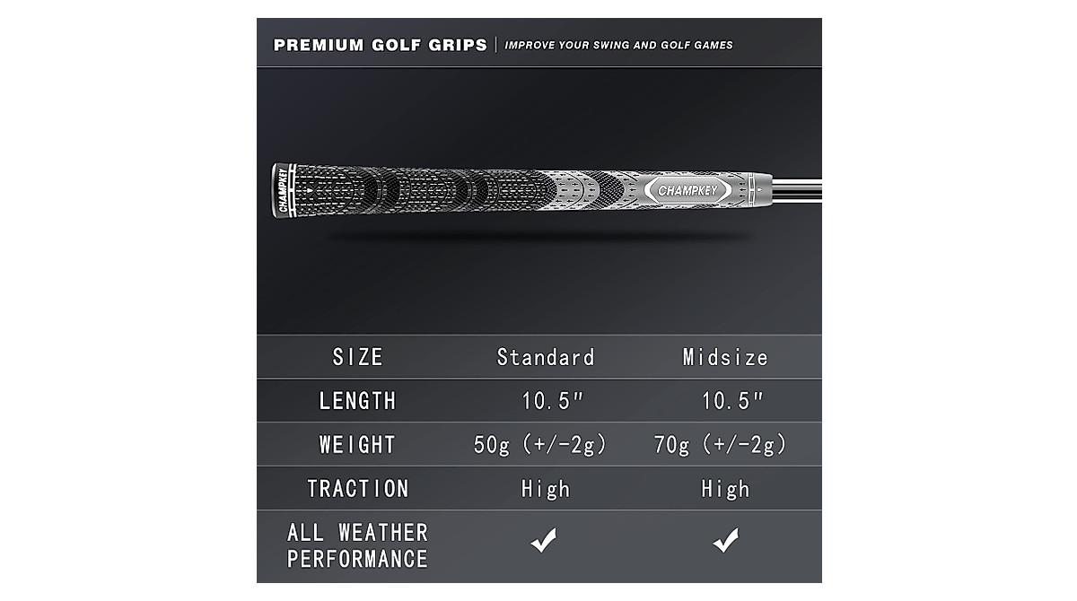 Champkey 13 Pack Hybrid Golf Grips for All-Weather Performance
