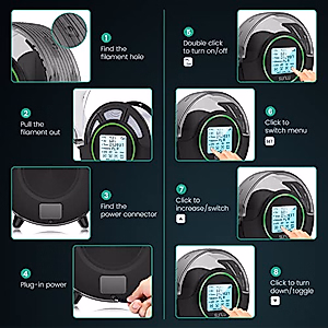 SUNLU Filament Dryer with Fan, Upgraded Fast Heating 3D Printer Filament Dryer Box, Keep Filament Dry During 3D Printing, PLA PETG ABS TPU Nylon ASA Filament Dehydrator Storage Box, FilaDryer S2 Black