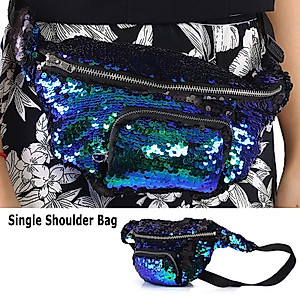 Women Waist Pouch Women Fashionable Sequins Fashionable Waist Bag Single Shoulder Bag