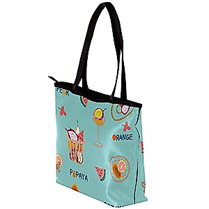 Tote Bag Women Satchel Bag Handbag Stylish Tote Handbag for Women Hobo Bag Fashion Crossbody Bag, fruit lemon pear orange papaya pitaya