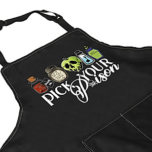 ZJXHPO Evil Queen Cooking Apron Pick Your Poison Apron For Cook Baker Chef Halloween Party Gift (Poison Apron)