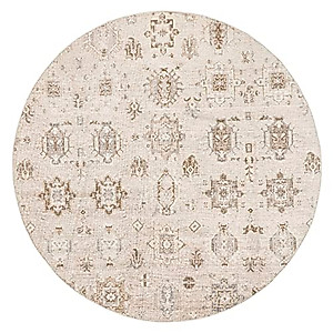 nuLOOM Krystin Distressed Machine Washable Area Rug, 6', Beige