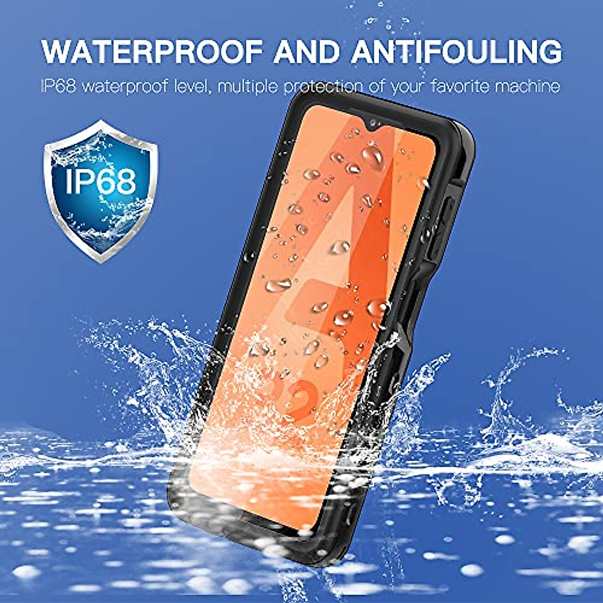 Samsung Galaxy A32 5G Waterproof Case with Built-in Screen Protector Dustproof Shockproof Drop Proof Case, Rugged Full Body Underwater Protective Cover for Samsung Galaxy A32 5G (Black)