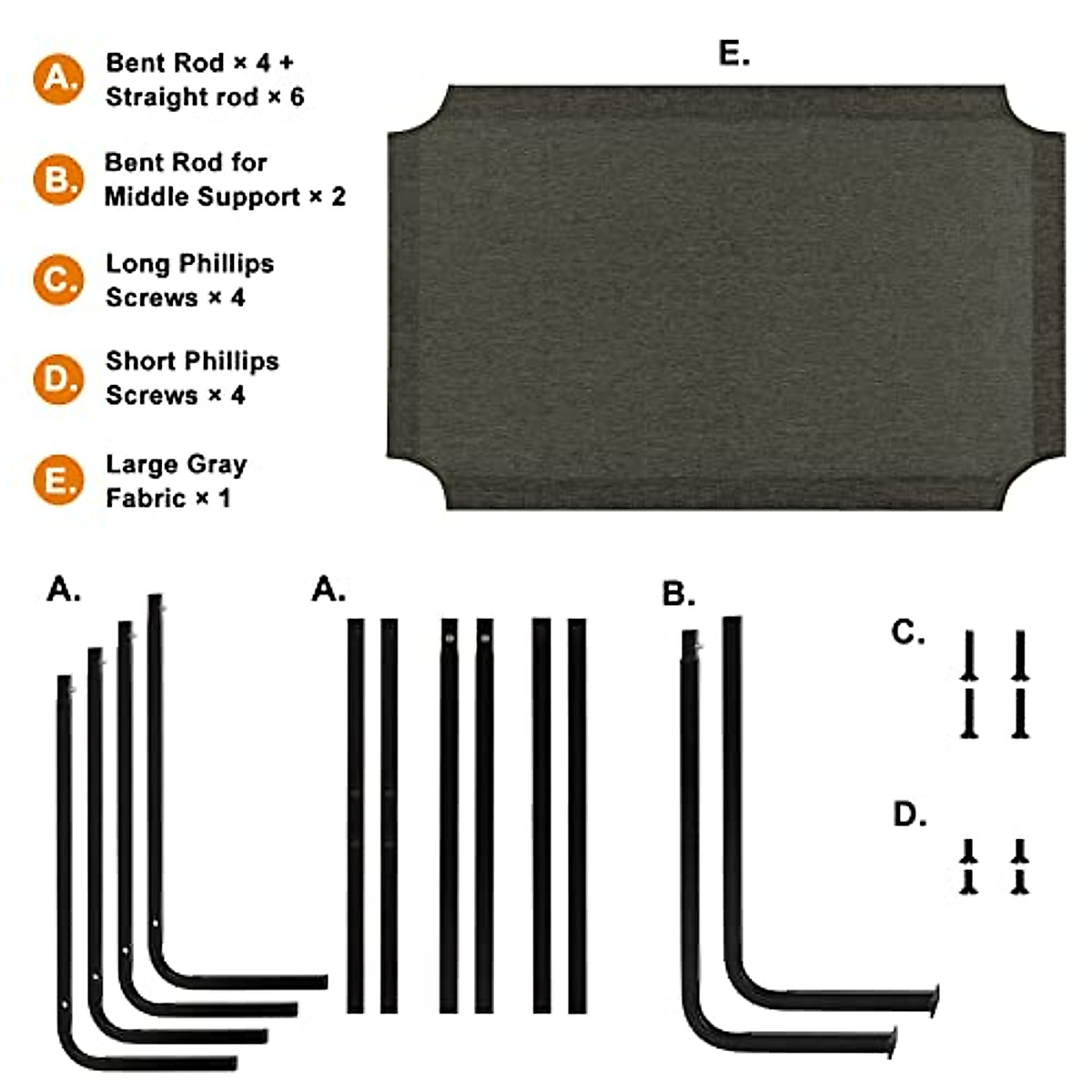 Elevated Dog Bed, Cooling Outdoor Raised Dog Pet Cot for Small Dogs Portable Waterproof Puppy Cots Beds with Washable Mesh for Indoor, Outdoor, 44in, Dark Brown