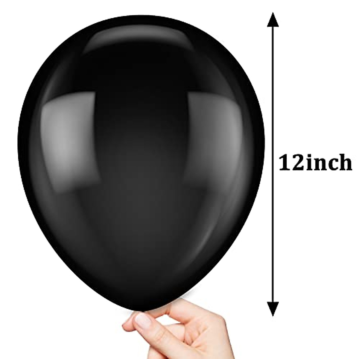 100PCS Black Balloons 12 Inches Latex Premium Quality Black Themed Balloons, Black Balloon for Birthday Party, Wedding Decorations, Baby Shower Graduation, and Graduation Decorations