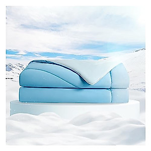 REST Evercool™ Cooling Comforter, Cooling Blanket for Hot Sleepers, Night Sweats, Menopause Hot Flash. Buttery Soft, Nontoxic, Hypoallergenic, Machine Washable, All Season Duvet, Blue Queen 90"x90"