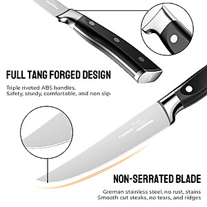 OAKSWARE Steak Knives Set of 4 and Kitchen Knives Set of 3