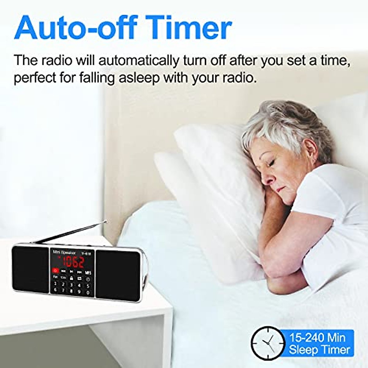 LEFON Multifunction Digital FM Radio Media Speaker MP3 Music Player Support TF Card USB Drive with LED Screen Display and Setting Timing Shutdown Function (Black)
