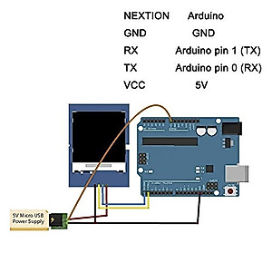 DIYmall Nextion Basic Display 2.8'' NX3224T028 2.8inch TFT Resistive Touch Screen Panel 320X240 UART HMI Intelligent LCD Display Module for Arduino Raspberry Pi ESP8266