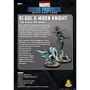 Atomic Mass Games Marvel: Crisis Protocol Blade & Moon Knight Character Pack - Supernatural Superheroes Unite Against Darkness! Tabletop Superhero Game, Ages 14+, 2 Players, 90 Min Playtime, Made