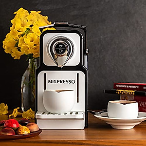 Mixpresso Espresso Machine for Nespresso Compatible Capsule, Single Serve Coffee Maker Programmable Buttons for Espresso Pods, Premium Italian 19 Bar Pressure Pump 23oz, Small Espresso Machine 1400W