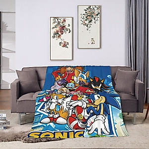 Longview Game Blanket Ultra-Soft Flannel Throw Blanket Cartoon Blankets Light Weight Bed Couch Living Room for Boys Grils 50''X40''