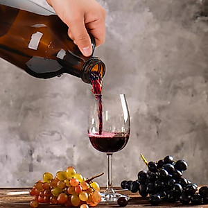 ZEAYEA 3 Pack Glass Growler, 32 oz Amber Glass Jug with Lids and Handle, Great for Beer, Home Brewing, Kombucha, Distilled Water