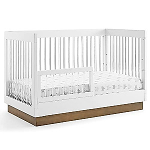 Delta Children James Acrylic 4-in-1 Convertible Crib - Greenguard Gold Certified, Bianca White/Acorn