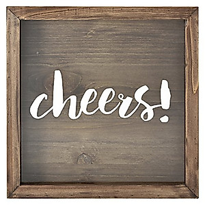 MCS 66959 Bar None Cheers Wine Cork Holder Shadowbox, 10"x10", Brown